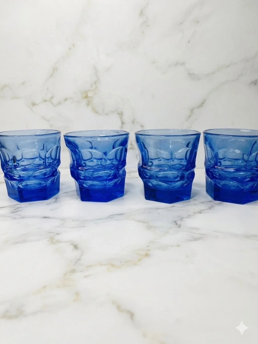 Fostoria | Dining | 4 Fostoria Cobalt Blue Rock Glasses Juice Tumblers ...